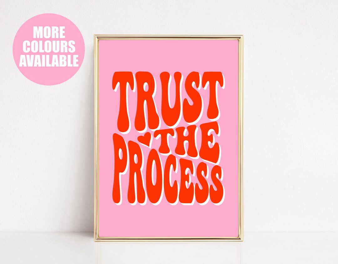 Trust the Process Wall Print Bubble Writing Typography - Etsy