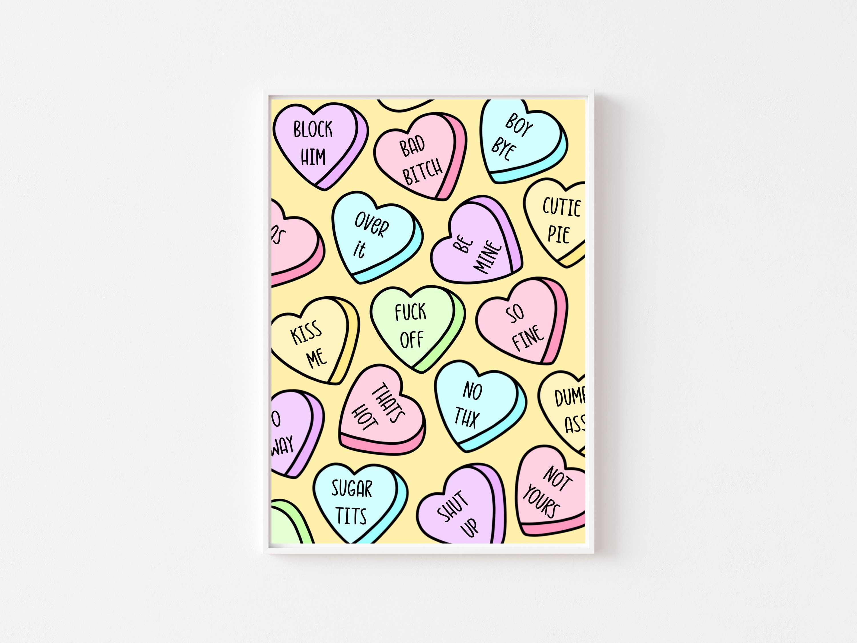 Love Heart Sweets Sweetheart Candy Cute Feminist Etsy