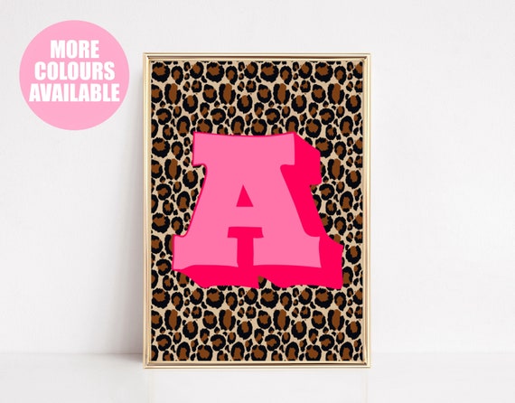 Leopard Print Personalised Letter Initial Wall Art - Etsy