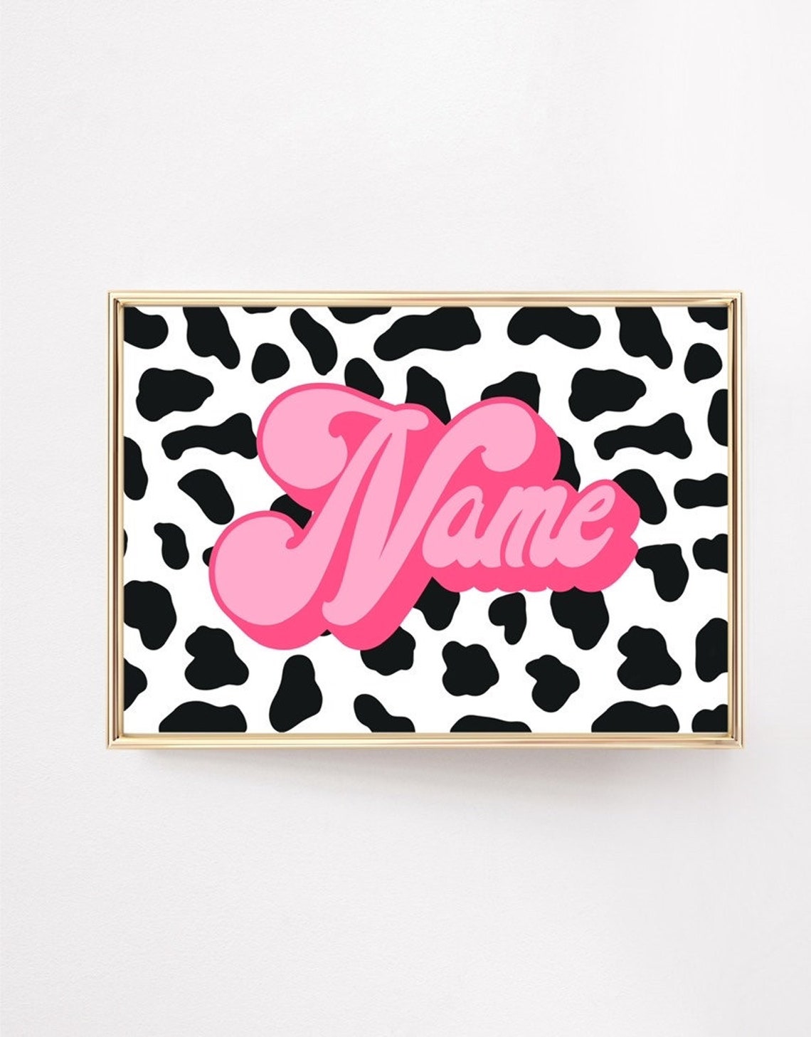 Personalised Cow Print Name Wall Art Funky Letter Print A4 - Etsy