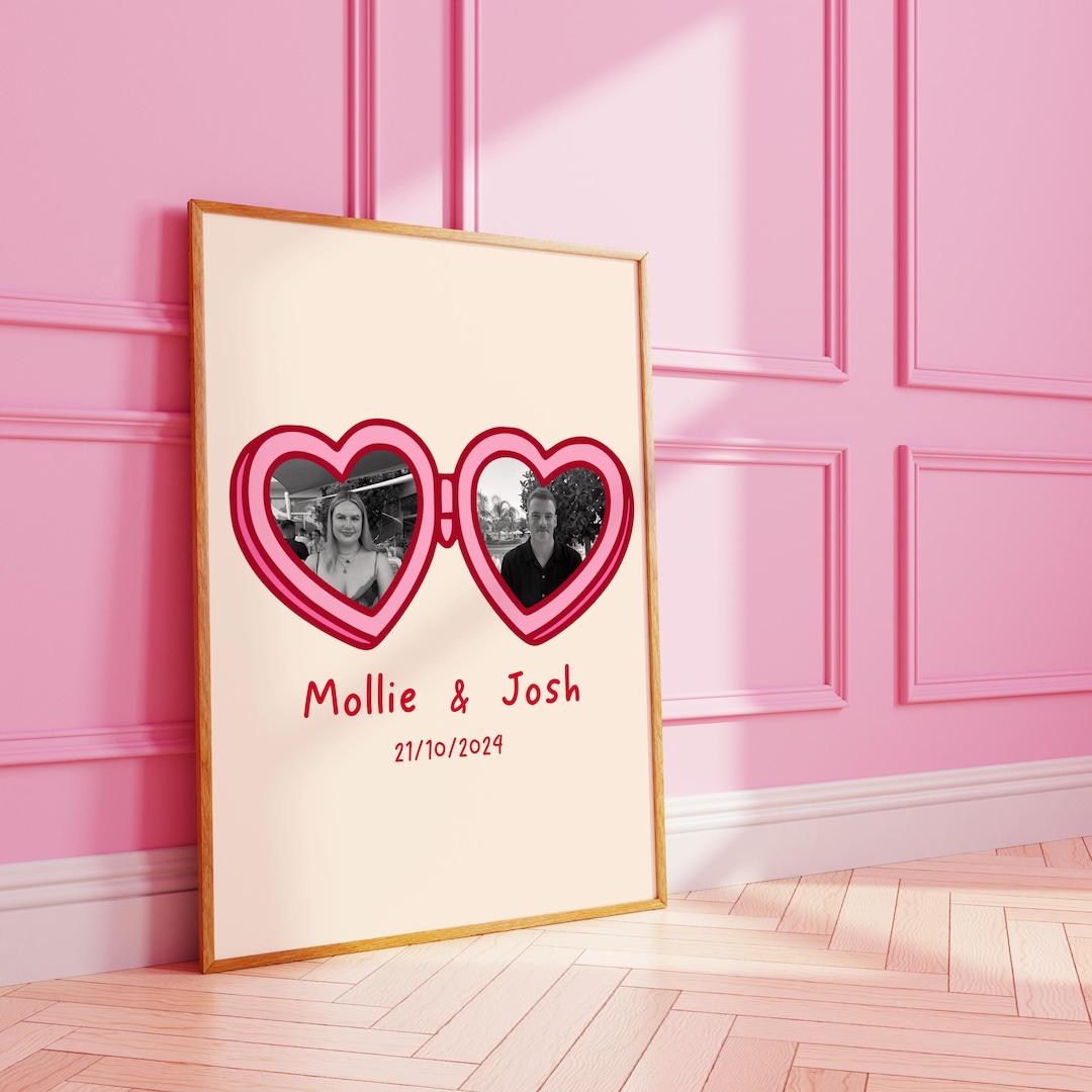 Custom Couple Locket Personalised Photo Print | Anniversary Valentines ...