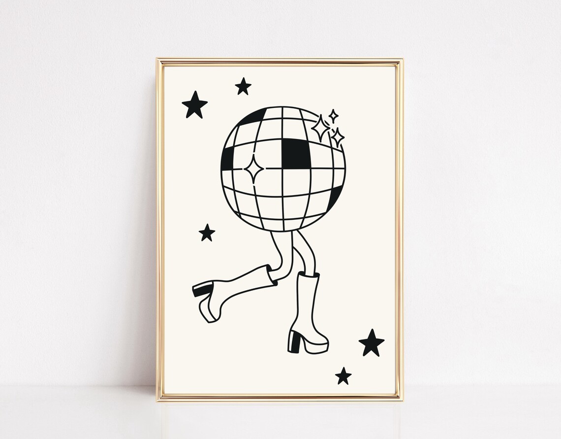 Disco Ball Gogo Boots Digital Wall Art A3 A4 8X10 A5 5X7 - Etsy
