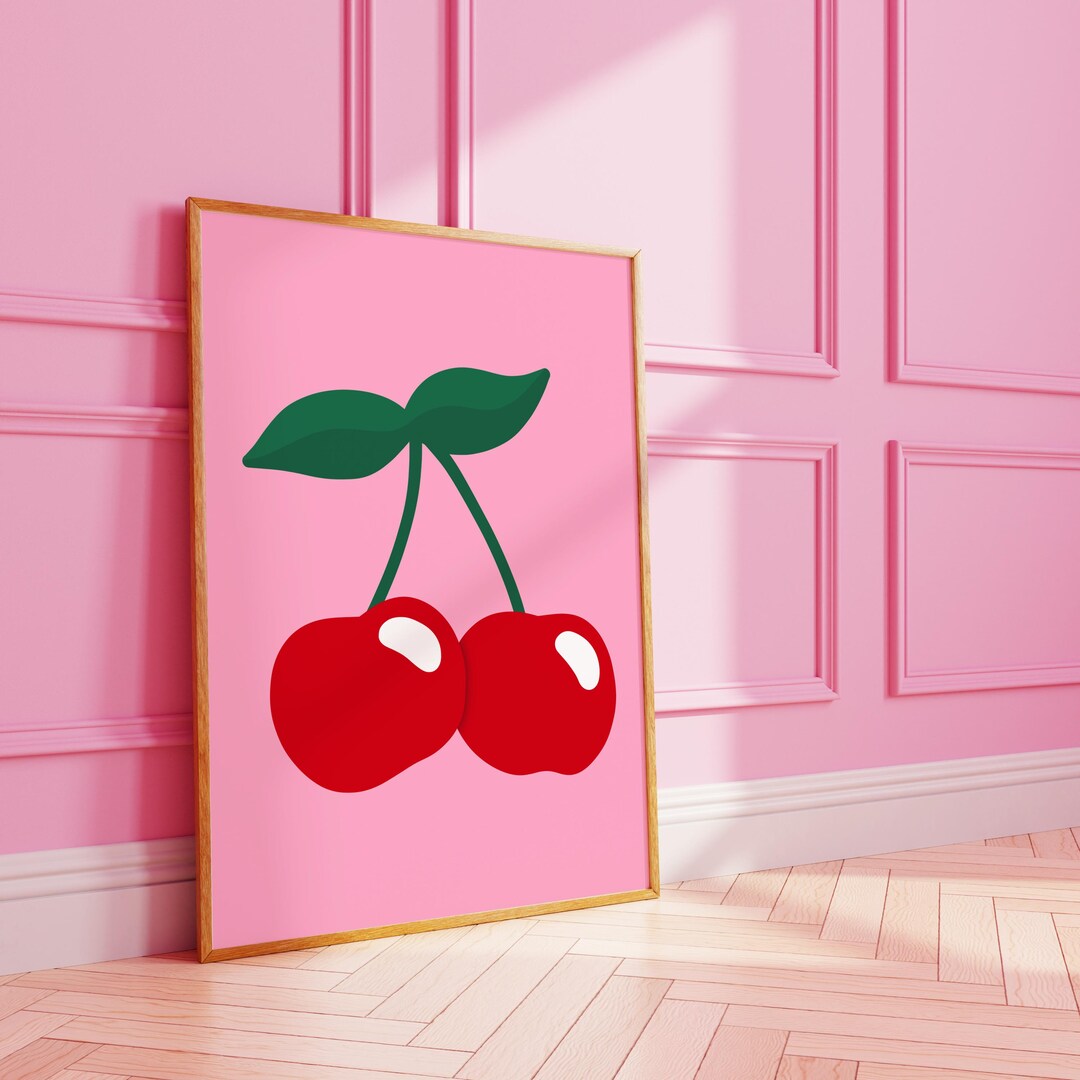 Cherry Wall Art Print | Fruit Illustration - Etsy
