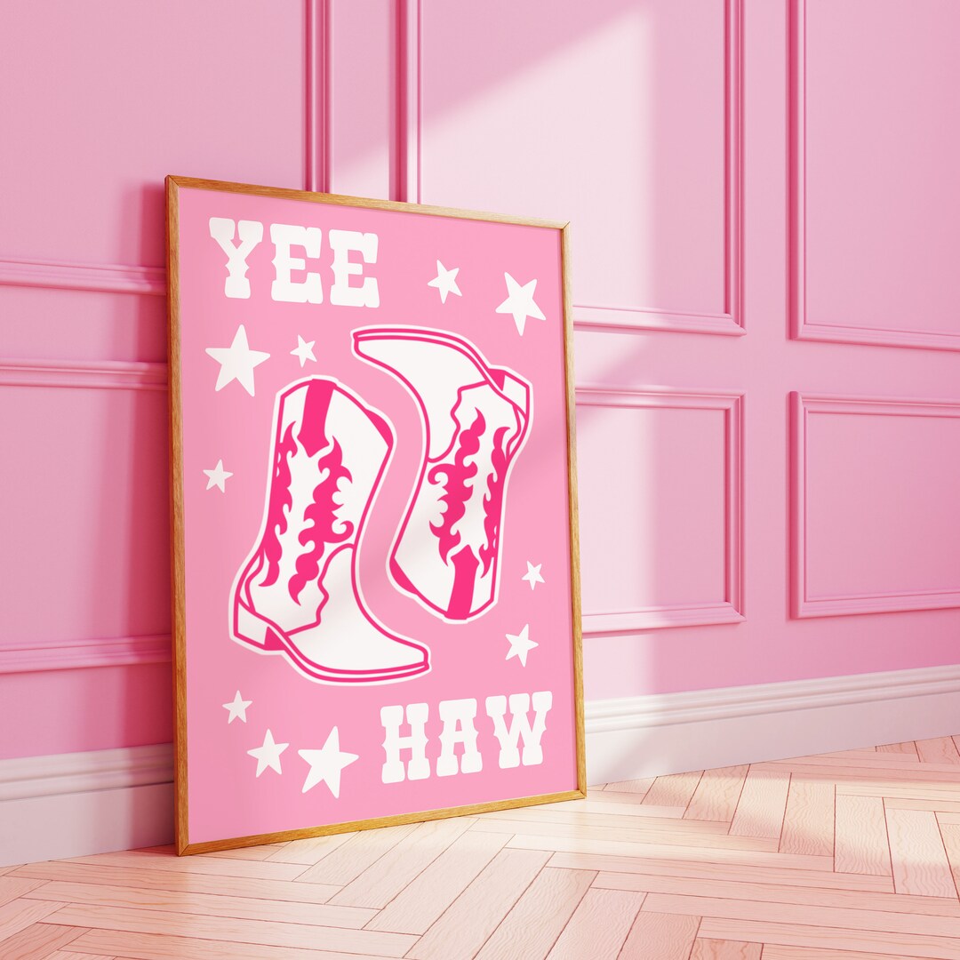 Yeehaw Cowboy Boots Print | Western Style Funky Music Art | Digital ...