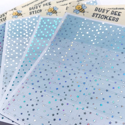 Light Blue Foil Header Planner Stickers Sparkle Foil Stars - Etsy UK