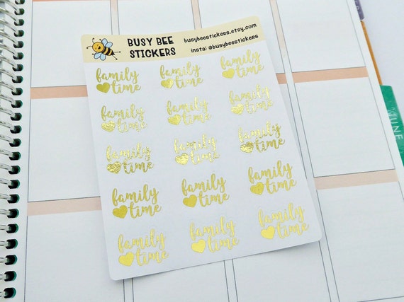 Foil Family Time Planner Stickers Family Time Stickers Foil - Etsy