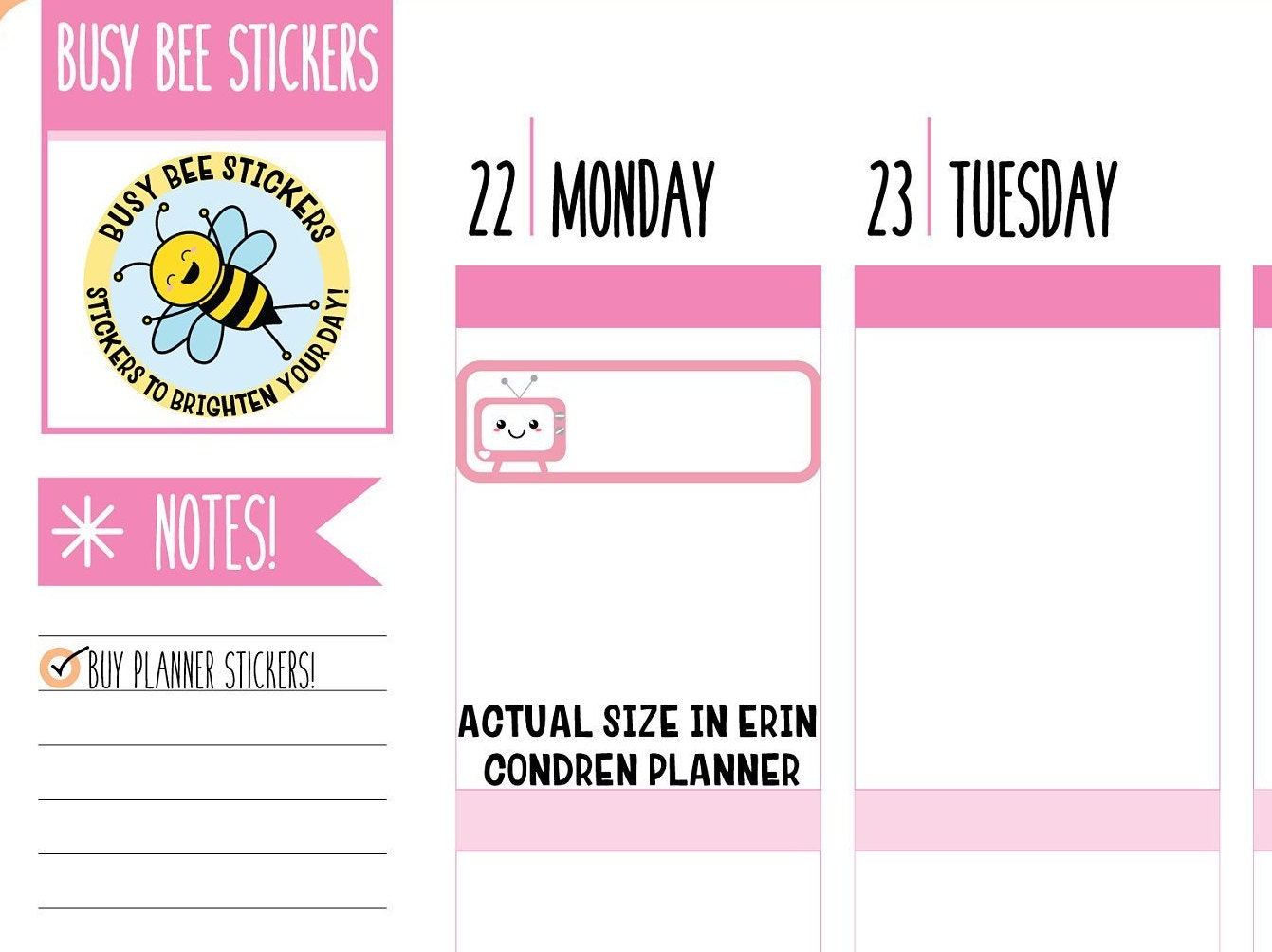 TV Planner Stickers Blank Box Stickers TV Stickers Kawaii | Etsy UK