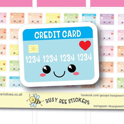 Credit Card Planner Stickers Payment Stickers Credit Card - Etsy