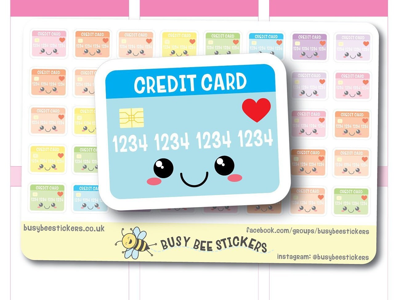 Credit Card Planner Stickers Payment Stickers Credit Card - Etsy UK