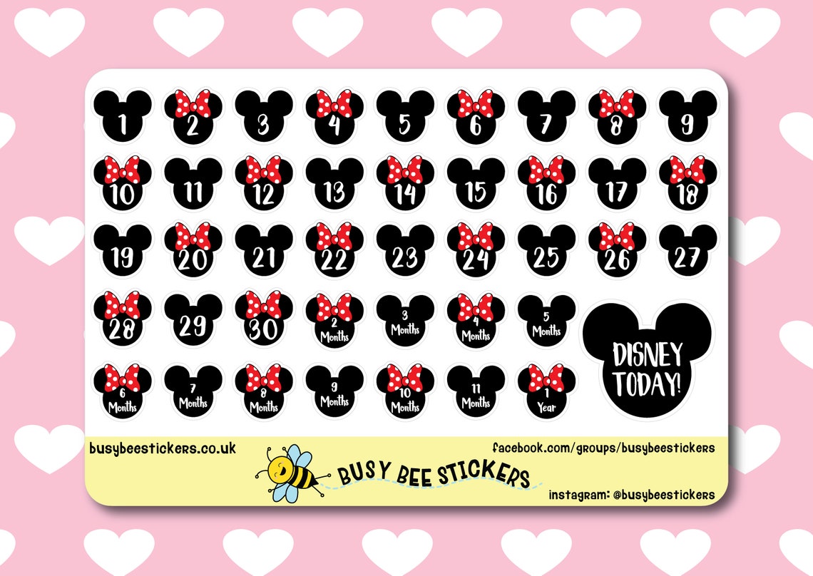 Disney Countdown Stickers Planner Stickers Disney World - Etsy