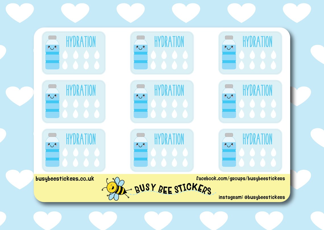 Hydration Tracker Planner Stickers Habit Tracker Hydrate - Etsy