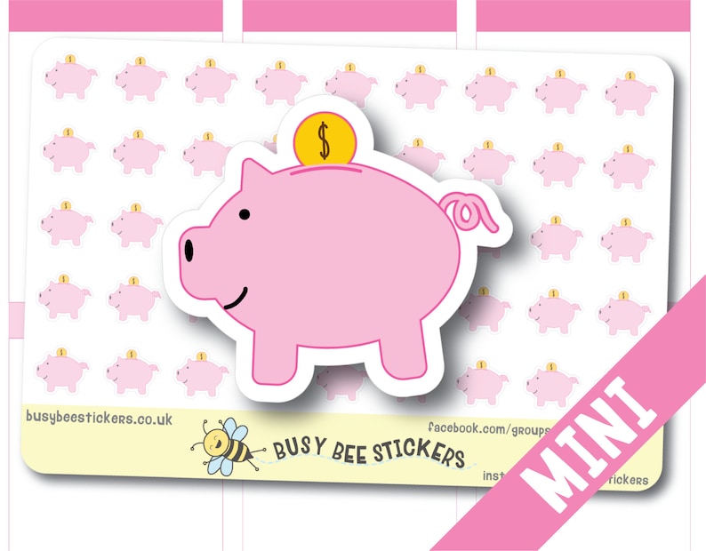Piggy Bank Planner Stickers Savings Money Tracker Dollars - Etsy