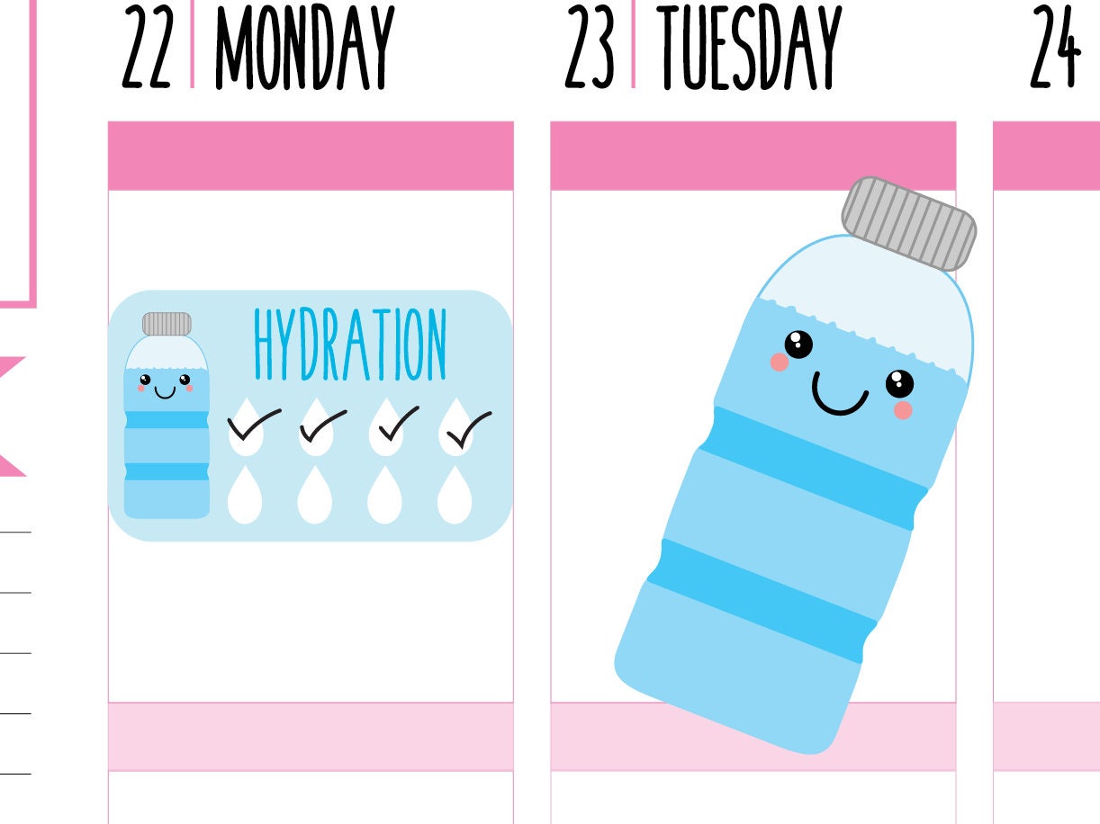 Hydration Tracker Planner Stickers Habit Tracker Hydrate | Etsy