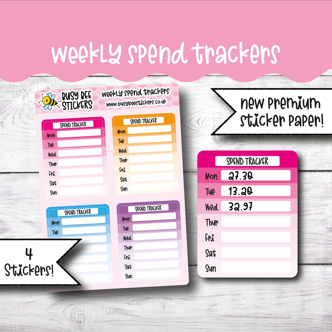 Spend Tracker Planner Stickers, Money Tracker Stickers, Financial ...