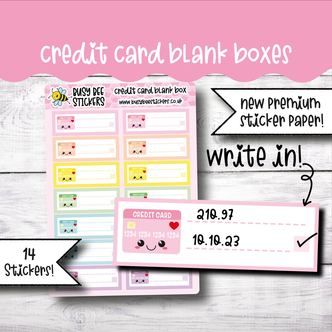 Credit Card Planner Stickers, Payment Stickers, Money Tracker ...