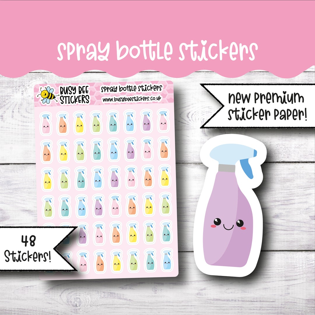 Spray Bottle Planner Stickers, Cleaning Stickers, Chore Stickers ...