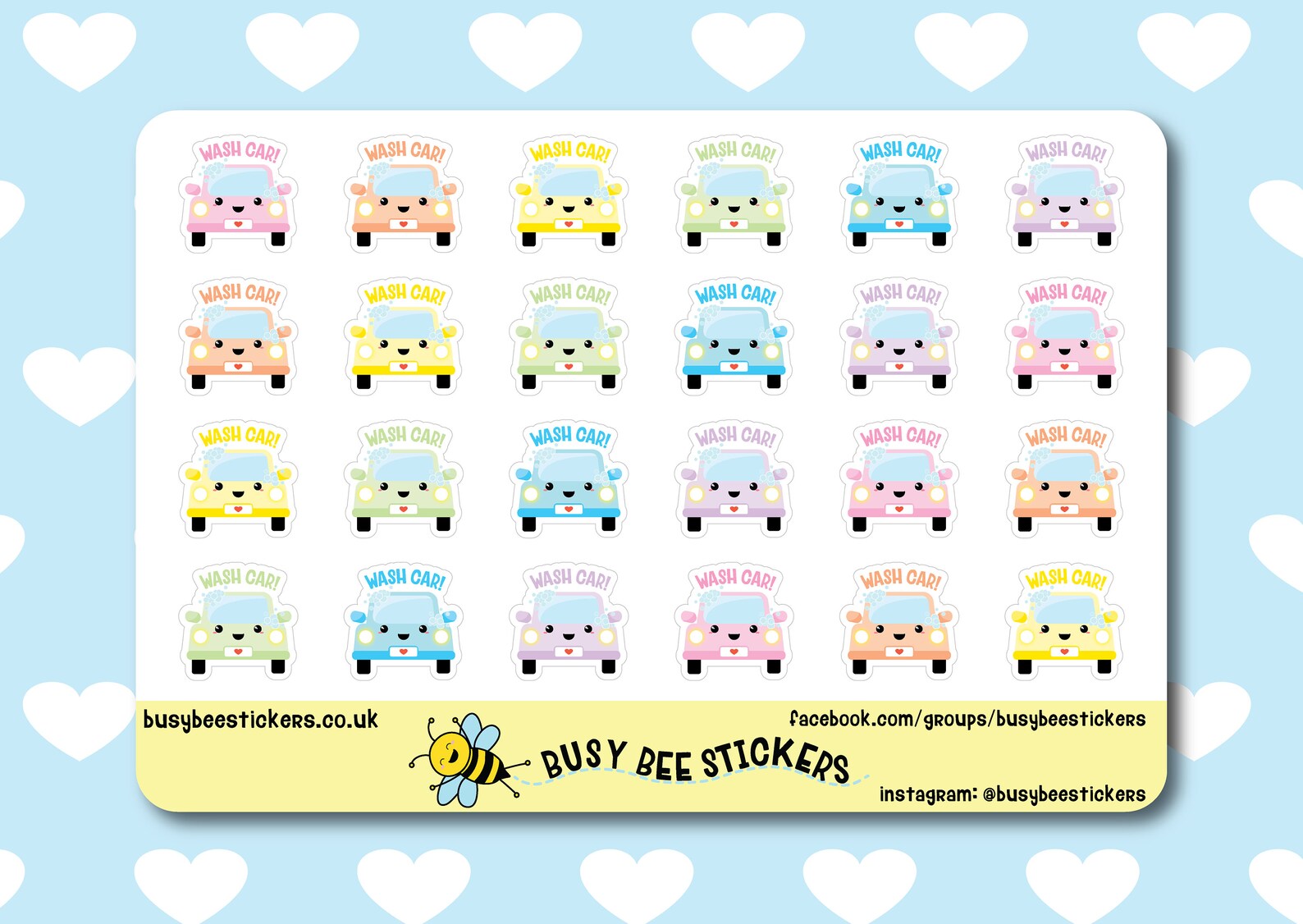 Wash Car Planner Stickers Car Wash Stickers Chore Stickers - Etsy