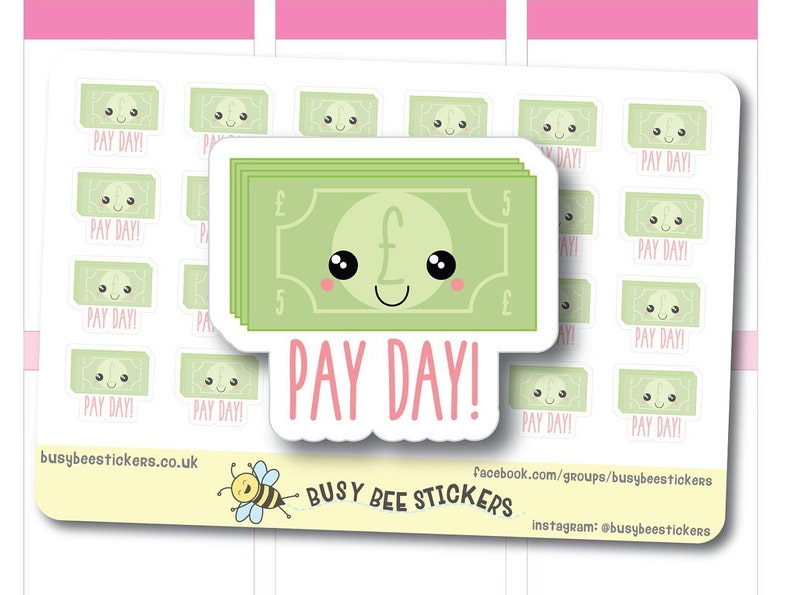 Pay Day Planner Stickers GBP Pay Day Stickers Pounds Money - Etsy