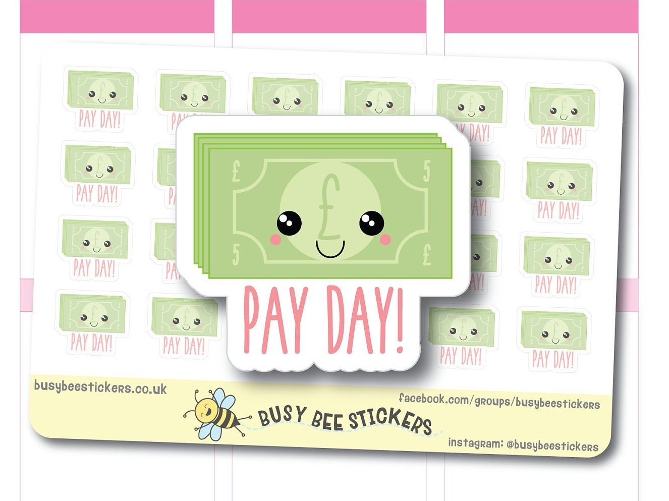 Pay Day Planner Stickers GBP Pay Day Stickers Pounds Money - Etsy