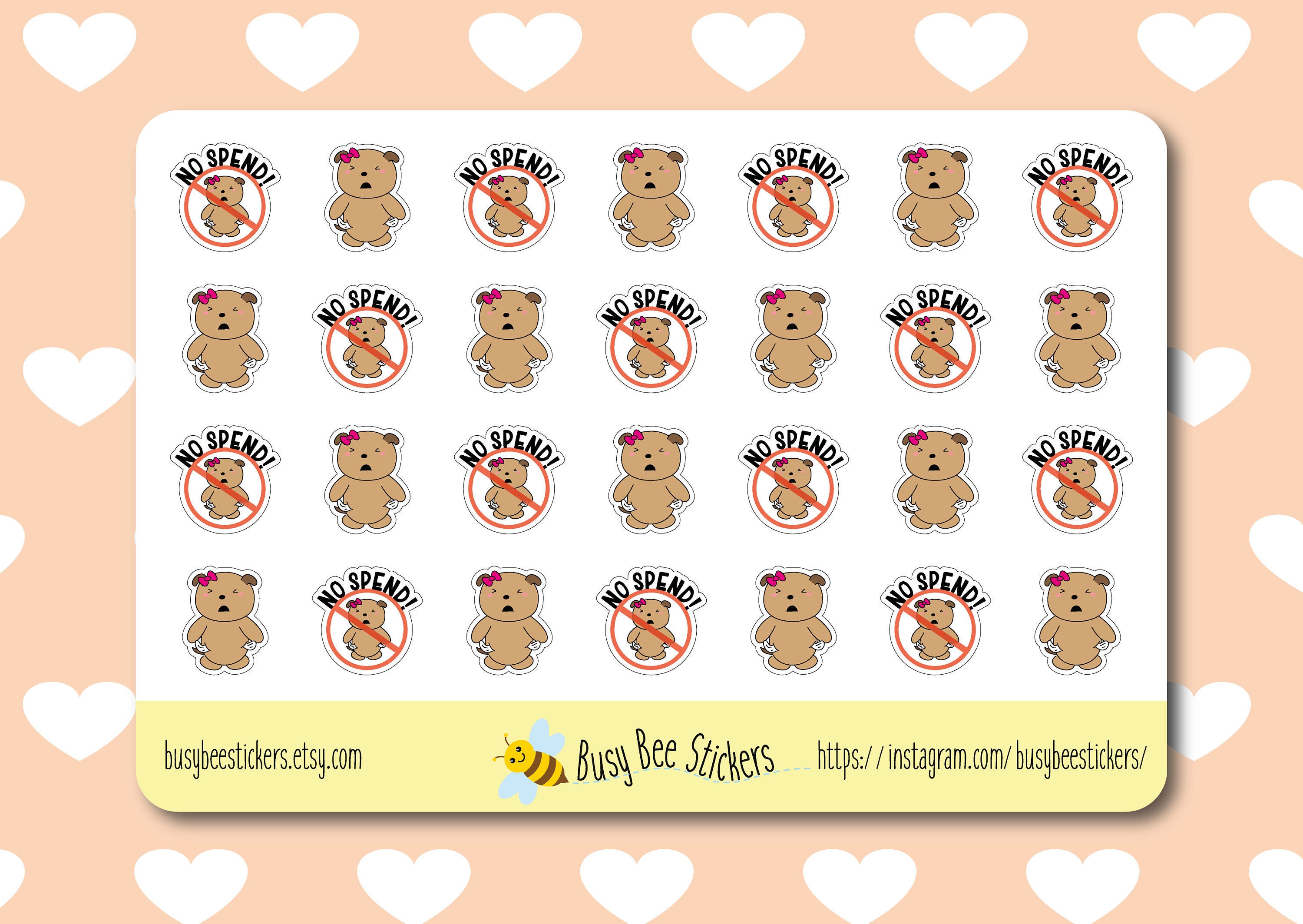 No Spend Planner Stickers Money Tracker Stickers Financial - Etsy