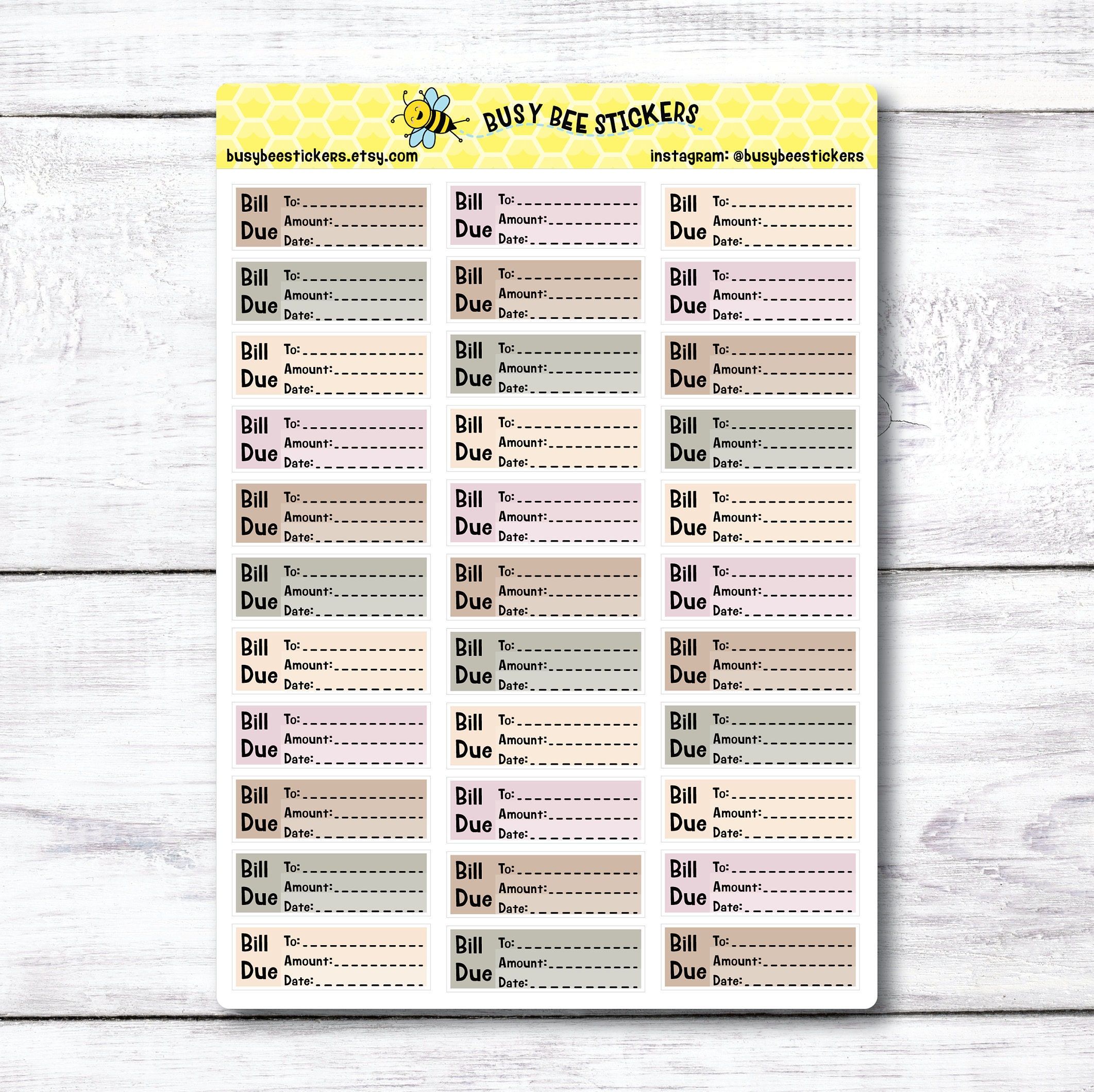 Bill Due Planner Stickers Vertical Planner - Etsy UK