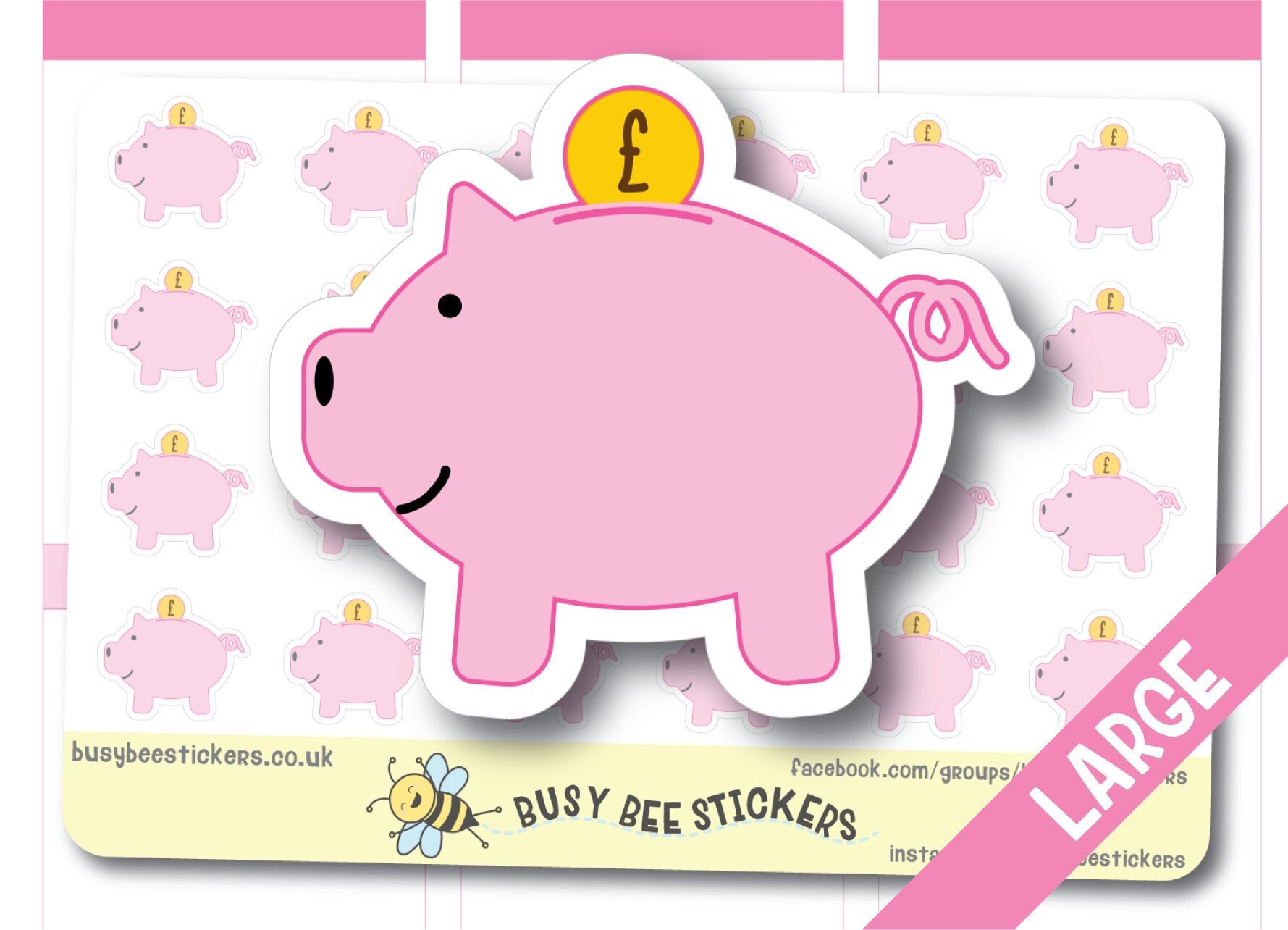 Piggy Bank Planner Stickers Savings Money Tracker Pounds - Etsy