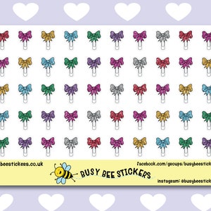 Glitter Bow Paperclip Planner Stickers Decorative Stickers - Etsy UK