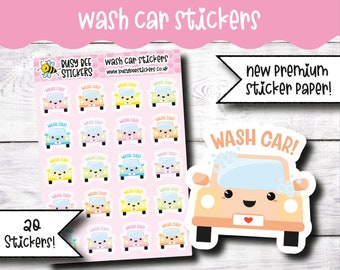 Car Wash Icon Stickers Different Color Options Car With - Etsy