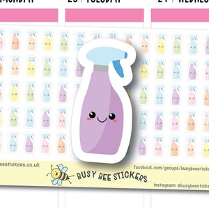 Spray Bottle Planner Stickers Cleaning Stickers Chore - Etsy