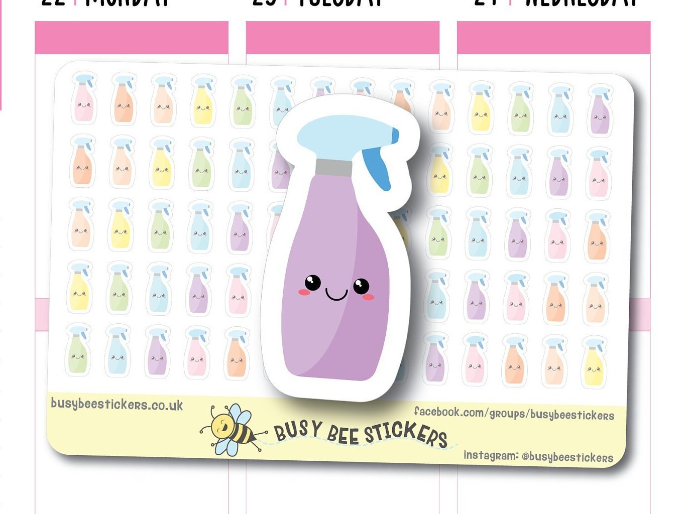 Spray Bottle Planner Stickers Cleaning Stickers Chore | Etsy