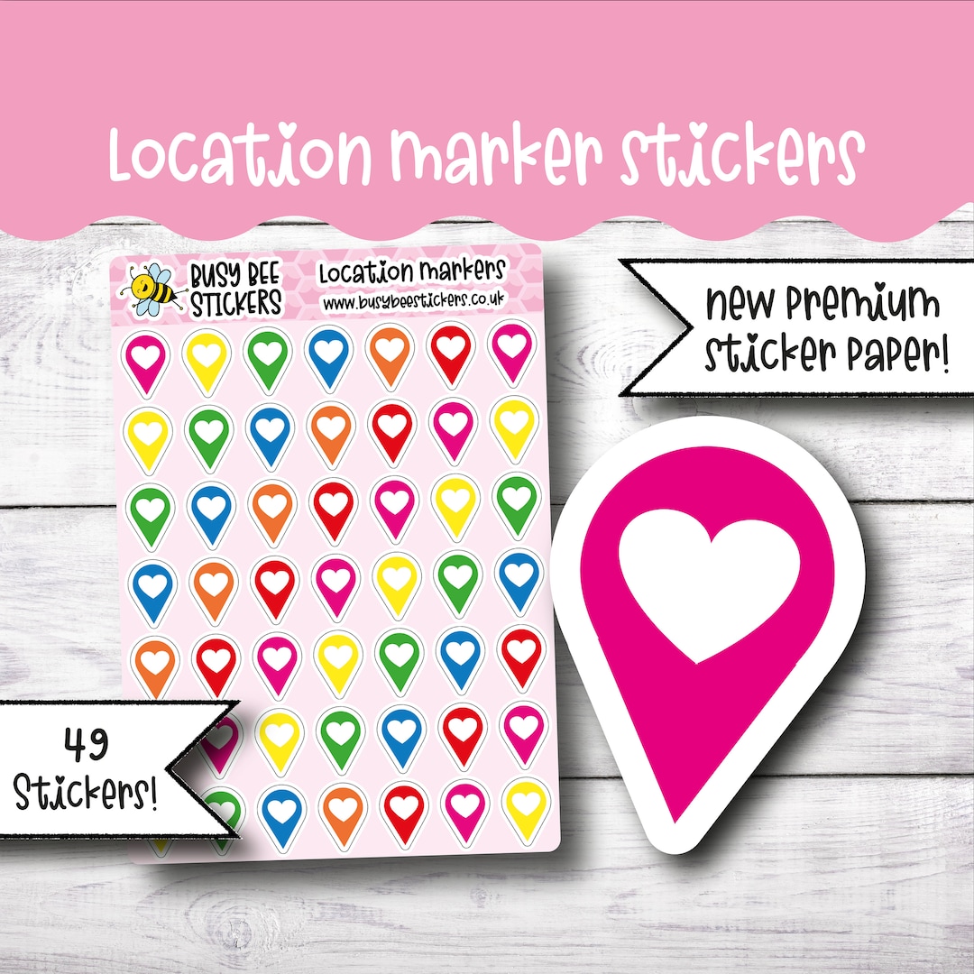 Geotag Planner Stickers, Location Tag Stickers, Place Marker Stickers ...