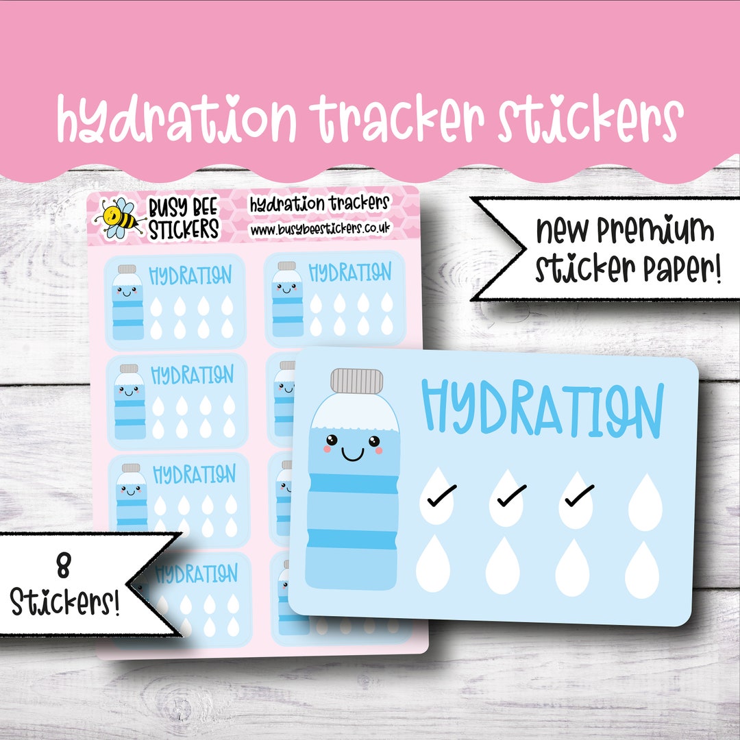 Hydration Tracker Planner Stickers, Habit Tracker, Hydrate, Water ...