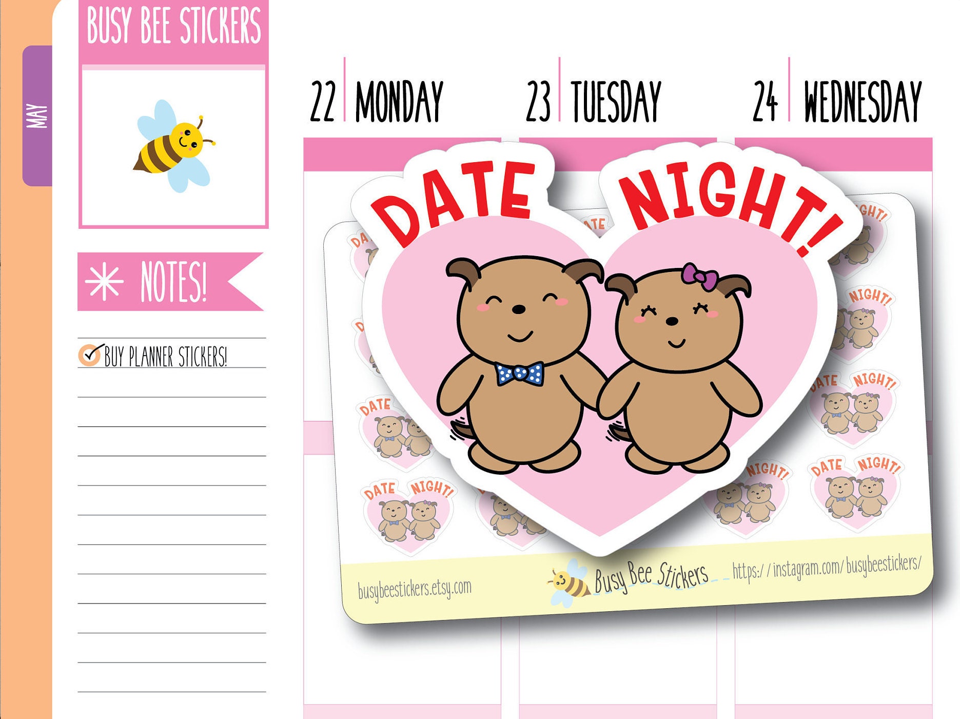 Date Night Planner Stickers Date Night Dating Stickers - Etsy UK
