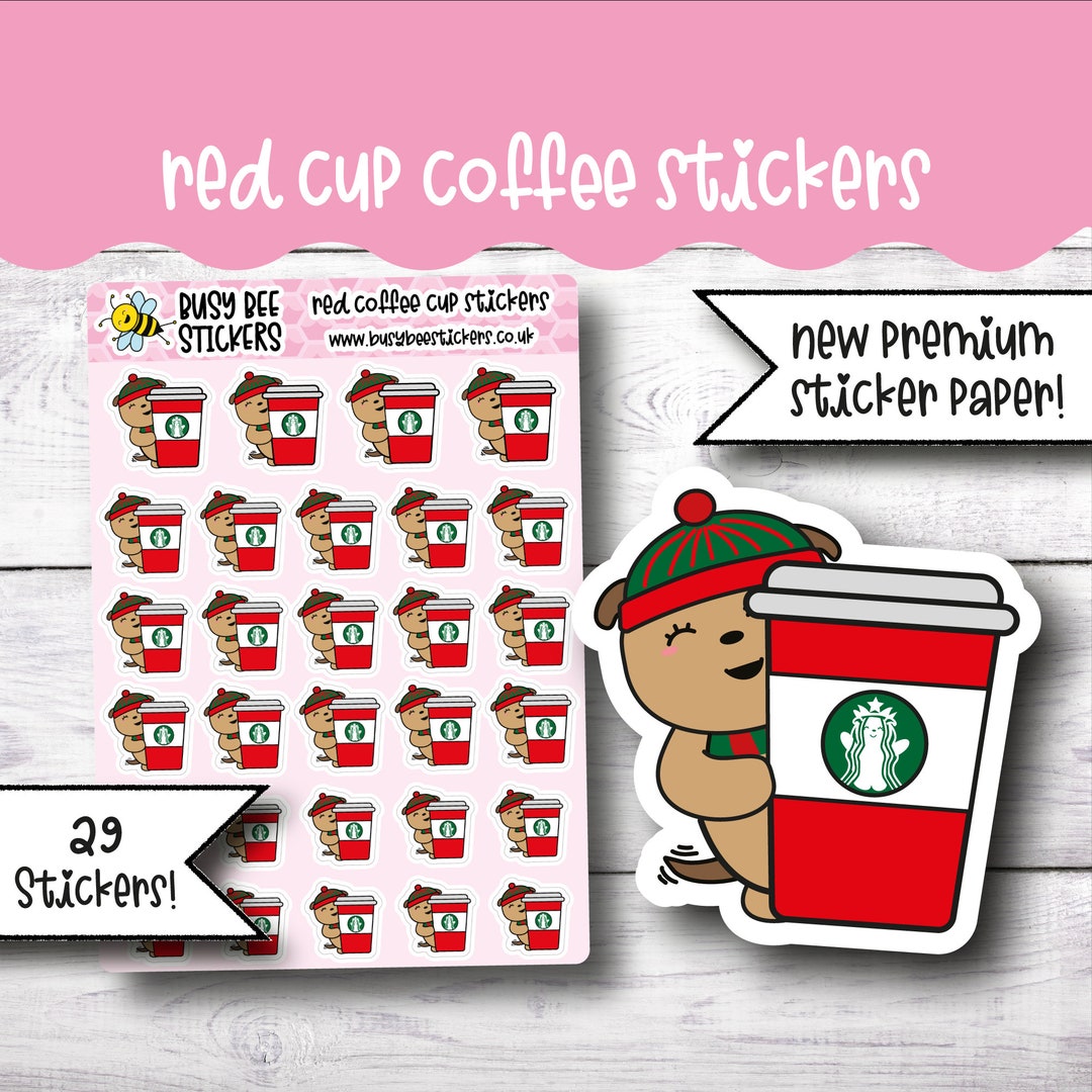 Red Cup Planner Stickers, Starbucks Planner Stickers, Latte Planner ...