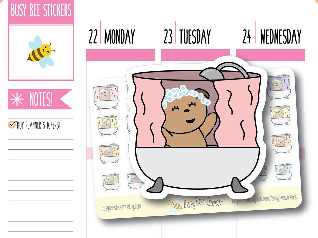 Shower Planner Stickers Shower Stickers Relaxing Stickers - Etsy