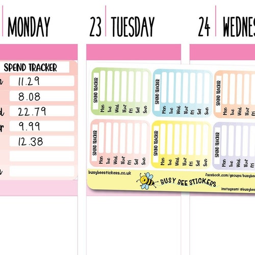 Spend Tracker Planner Stickers Money Tracker Stickers - Etsy