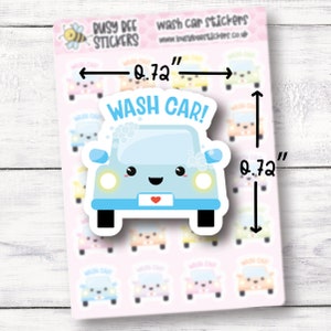 Wash Car Planner Stickers, Car Wash Stickers, Chore Stickers, Car Clean ...