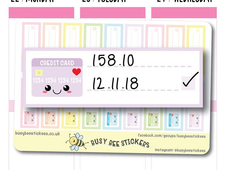 Credit Card Planner Stickers Payment Stickers Money Tracker - Etsy UK