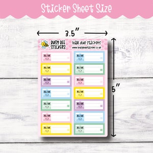 Bill Due Planner Stickers, Bill Payment Stickers, Bill Tracker, Money ...