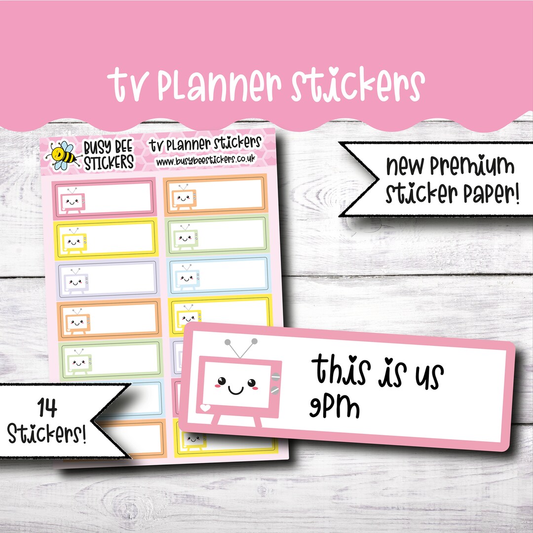 TV Planner Stickers, Blank Box Stickers, TV Stickers, Kawaii Stickers ...