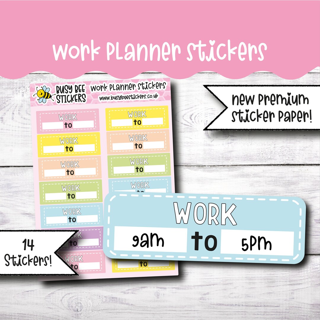 Work Planner Stickers, Blank Box Stickers, Functionl Stickers, Work ...