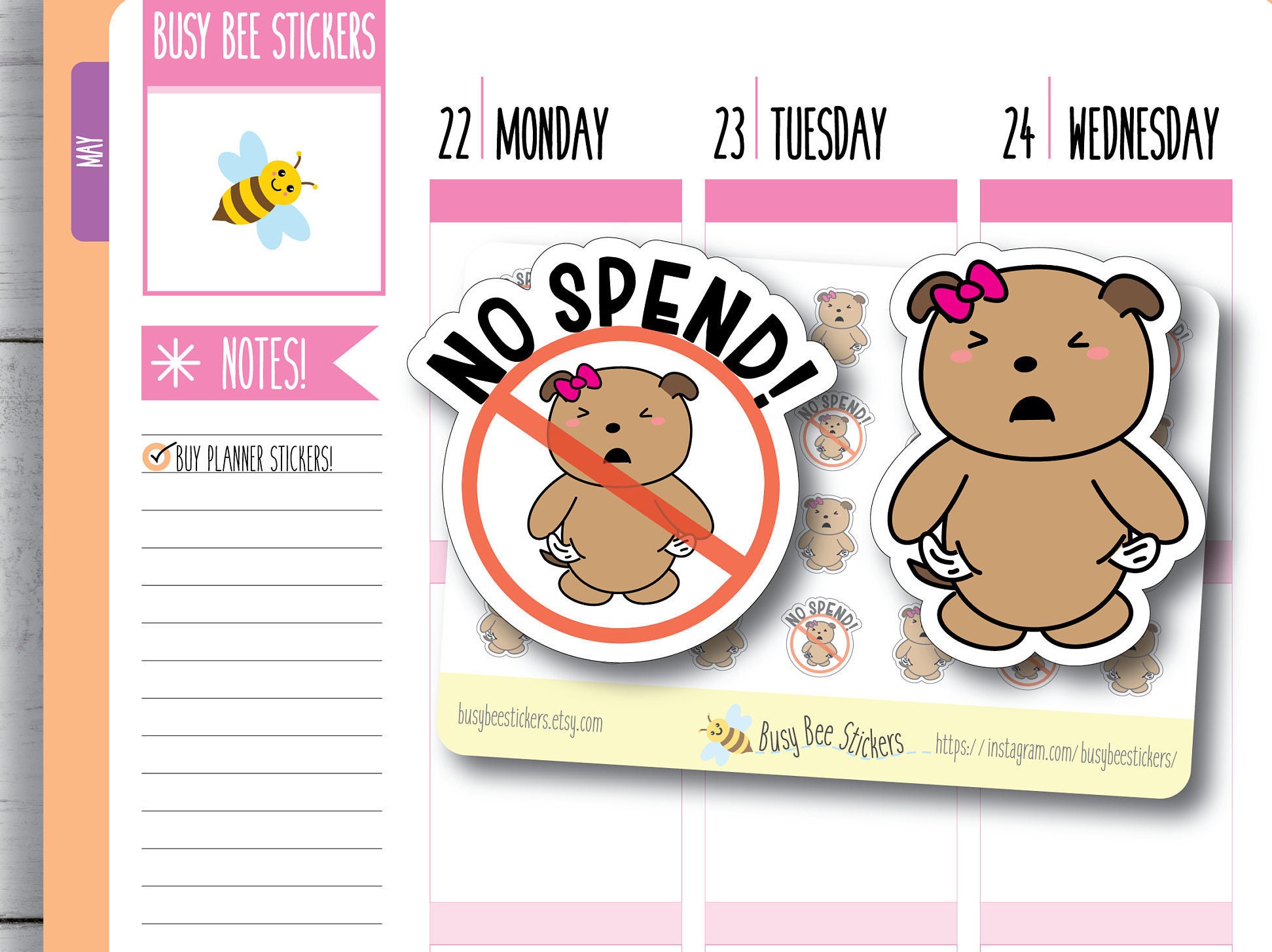 No Spend Planner Stickers Money Tracker Stickers Financial - Etsy