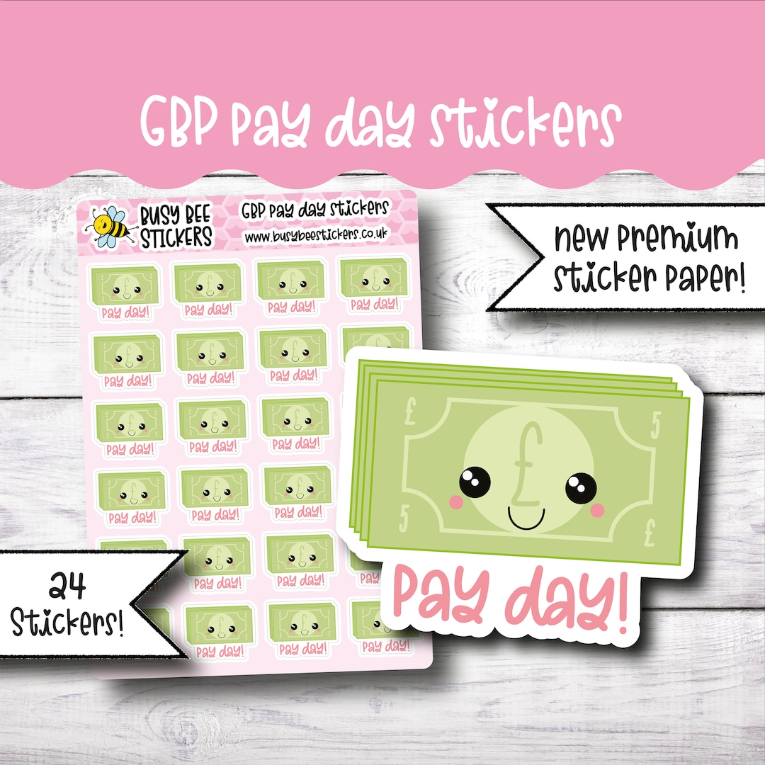Pay Day Planner Stickers, GBP, Pay Day Stickers, Pounds, Money Planner ...