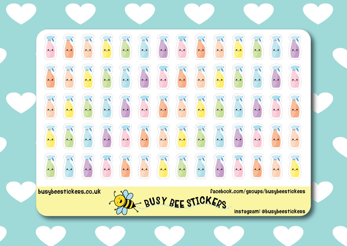 Spray Bottle Planner Stickers Cleaning Stickers Chore - Etsy