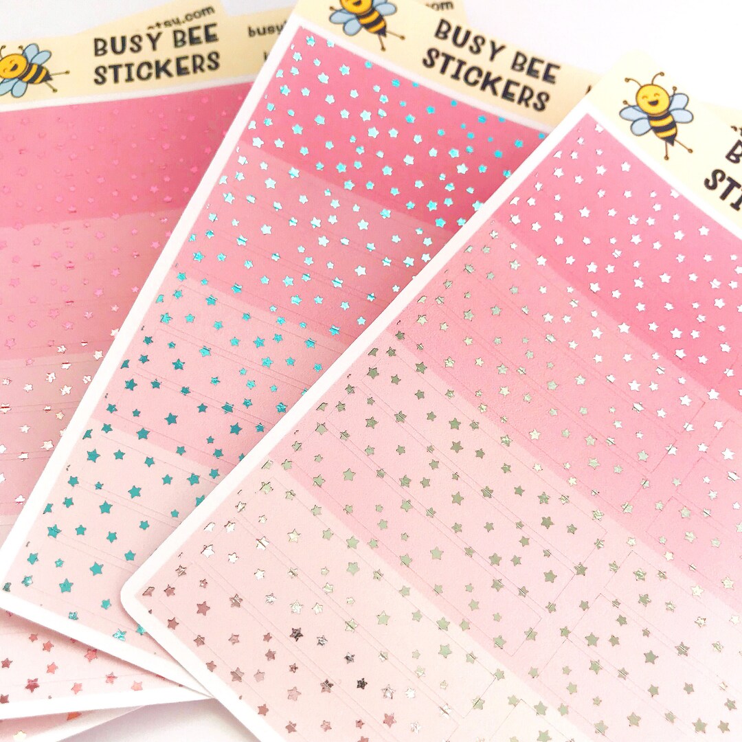 Blush Foil Header Planner Stickers, Sparkle, Foil Stars, Header ...