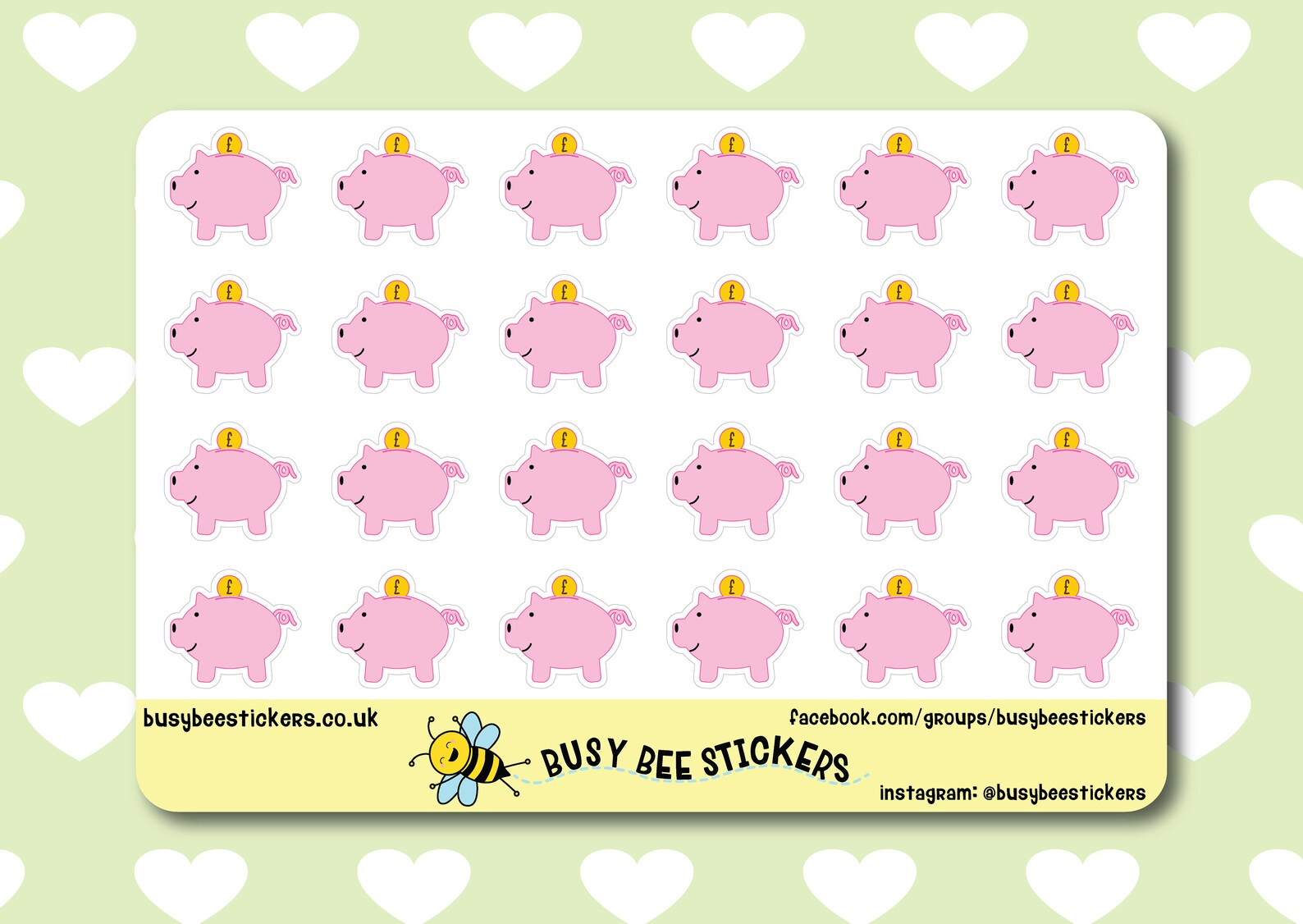 Piggy Bank Planner Stickers Savings Money Tracker Pounds | Etsy