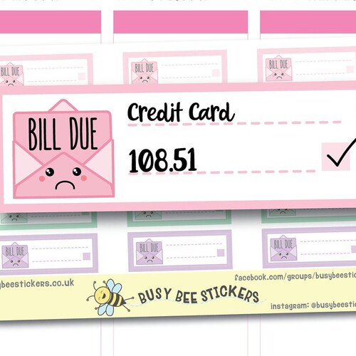 Bill Due Planner Stickers Bill Payment Stickers Bill | Etsy