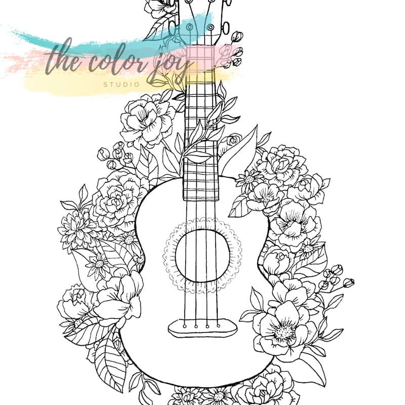 Ukulele Coloring - Etsy UK