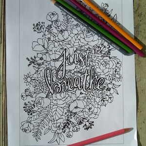 Just Breathe Printable Coloring Page - Etsy
