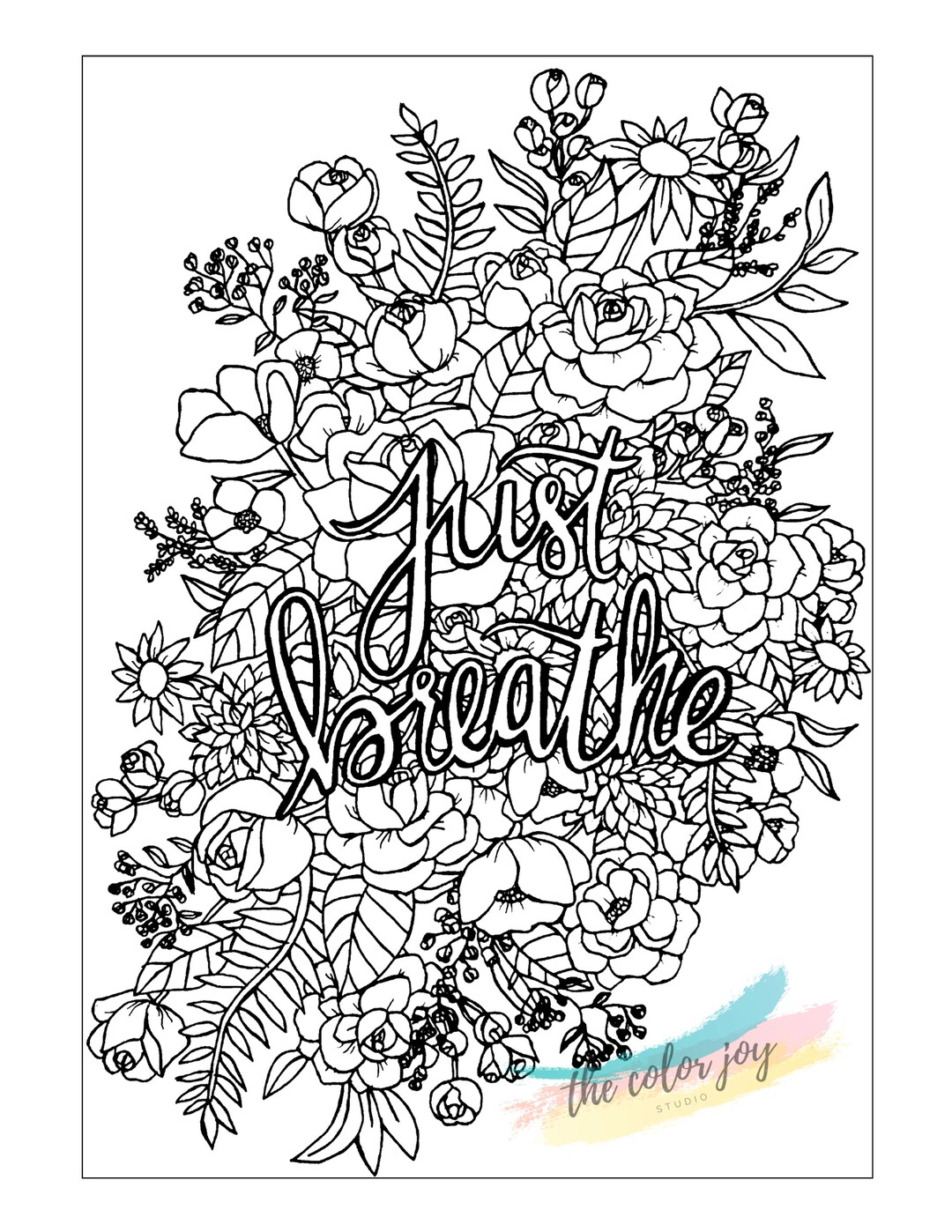 Just Breathe Printable Coloring Page - Etsy